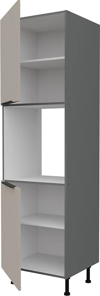 ARIA ta | vysoká skříňka 60 DP-215 2F na vestavnou troubu | 60 cm | ANTI FINGERPRINT povrch | antracit/béžová