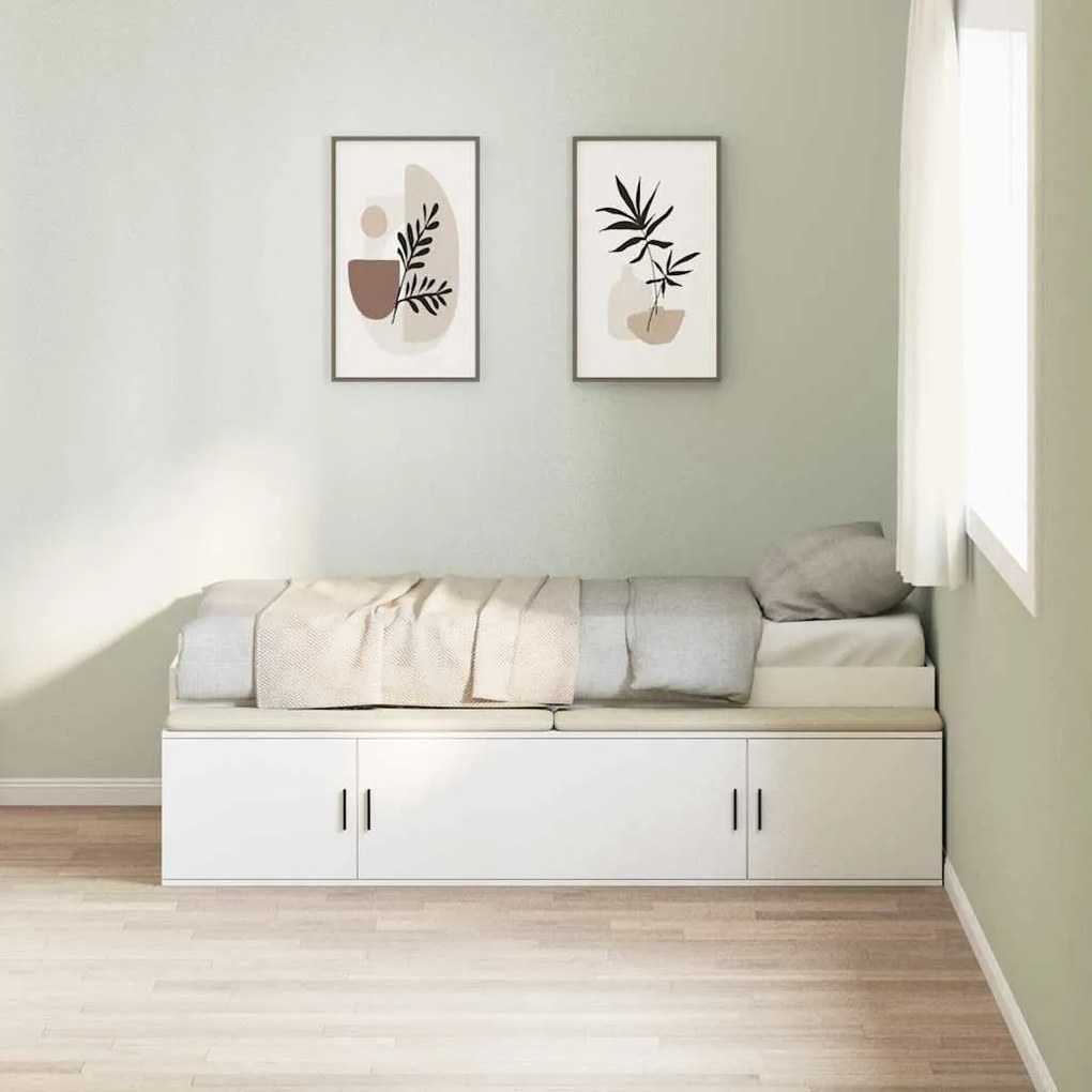 Rám postele se zásuvkou Bílá 100 x 200 cm Kompozitní dřevo 3335181