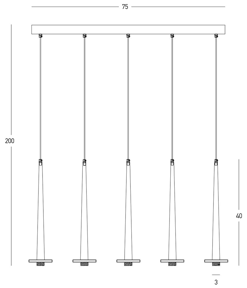 Zambelis 22112 závěsné LED svítidlo černé, bílý mramor, 15W, 3000K, 75cm