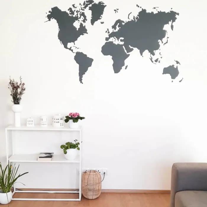 INSPIO Samolepka na zeď - Mapa světa ve vlastní barvě a velikosti