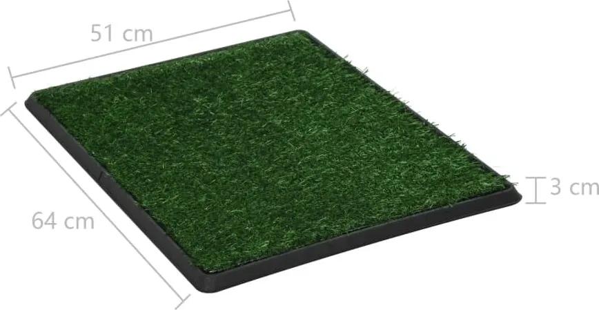 vidaXL Toaleta pro psy s nádobou a umělou trávou zelená 64x51x3 cm WC [170768]