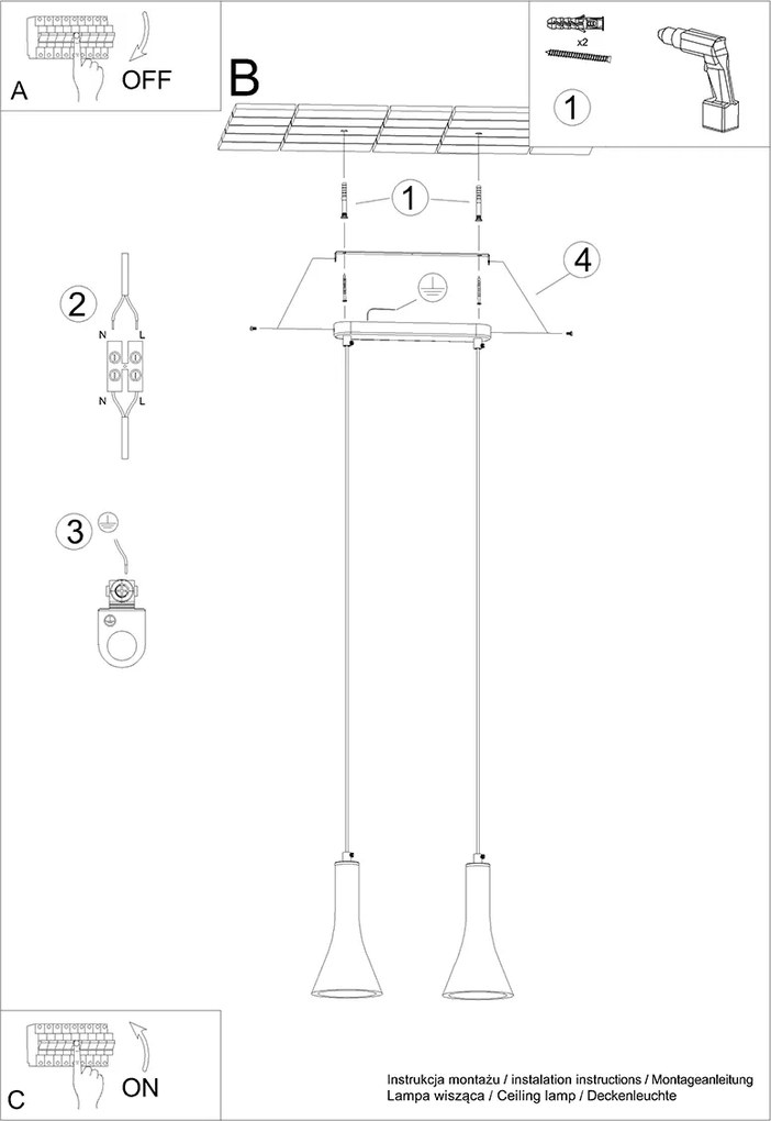 Sollux Lighting Závěsné svítidlo REA 2 beton