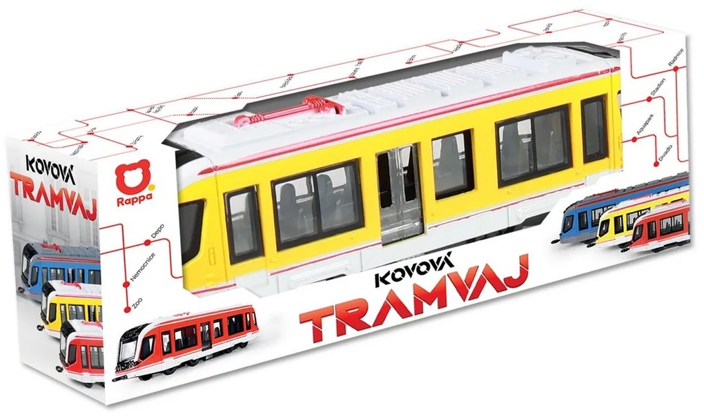 Rappa Kovová tramvaj žlutá, 20 cm