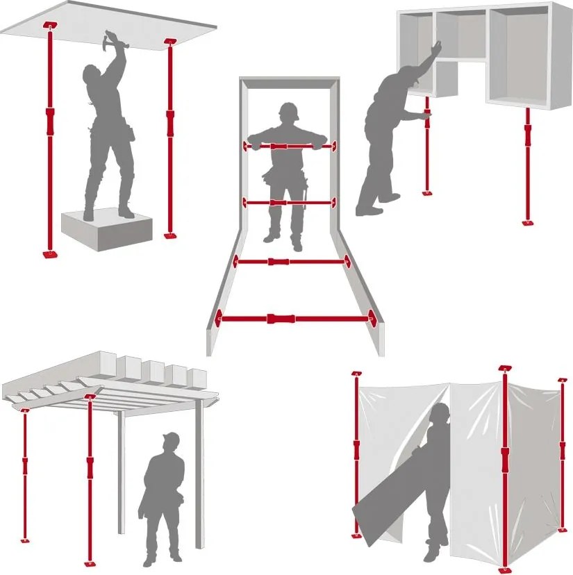 Teleskopické podpěrné stavební tyče rozpětí: P1 - 60-100 cm