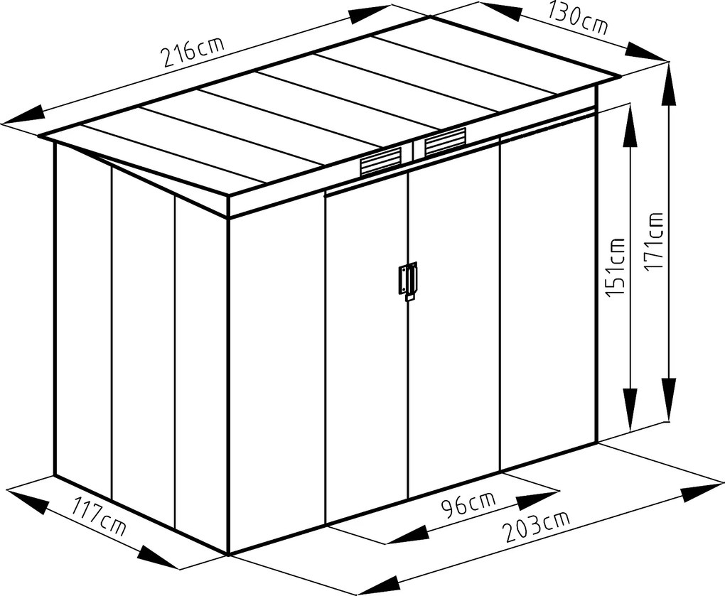 LANIT PLAST, s.r.o. plechový domek LANITPLAST HALLE 74 ANTRACIT LG4023