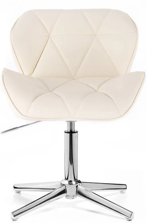 LuxuryForm DESIGN Otočná židle MILANO na stříbrném kříži - krémová