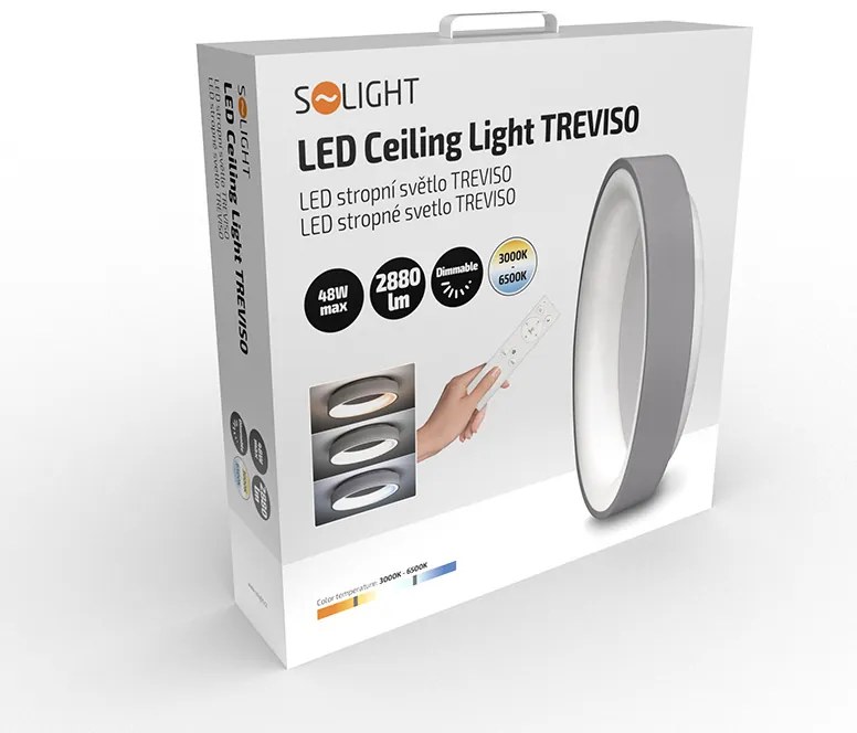 Solight LED stropní světlo kulaté Treviso, 48W, 2880lm