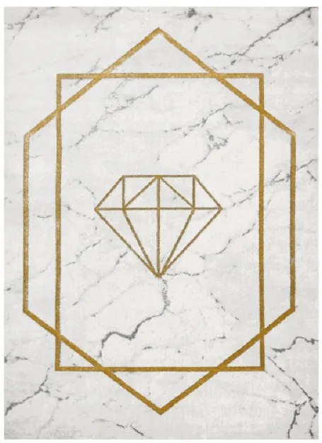 Dywany Łuszczów, Kusový koberec Emerald diamant 1019 cream and gold, 240x330, bílá, kancelář