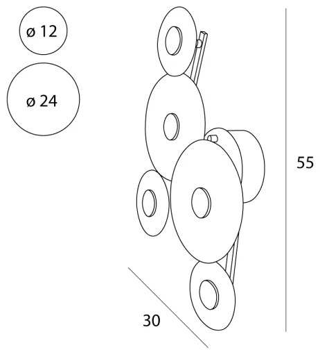 MAXLIGHT W0357 - LED Nástěnné svítidlo ALLURE 5xLED/5W/230V zlatá