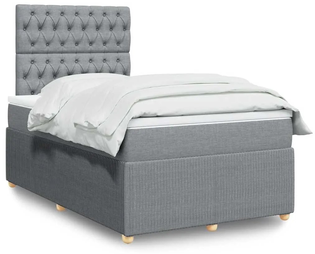 Box spring postel s matrací světle šedá 120 x 200 cm textil 3294330