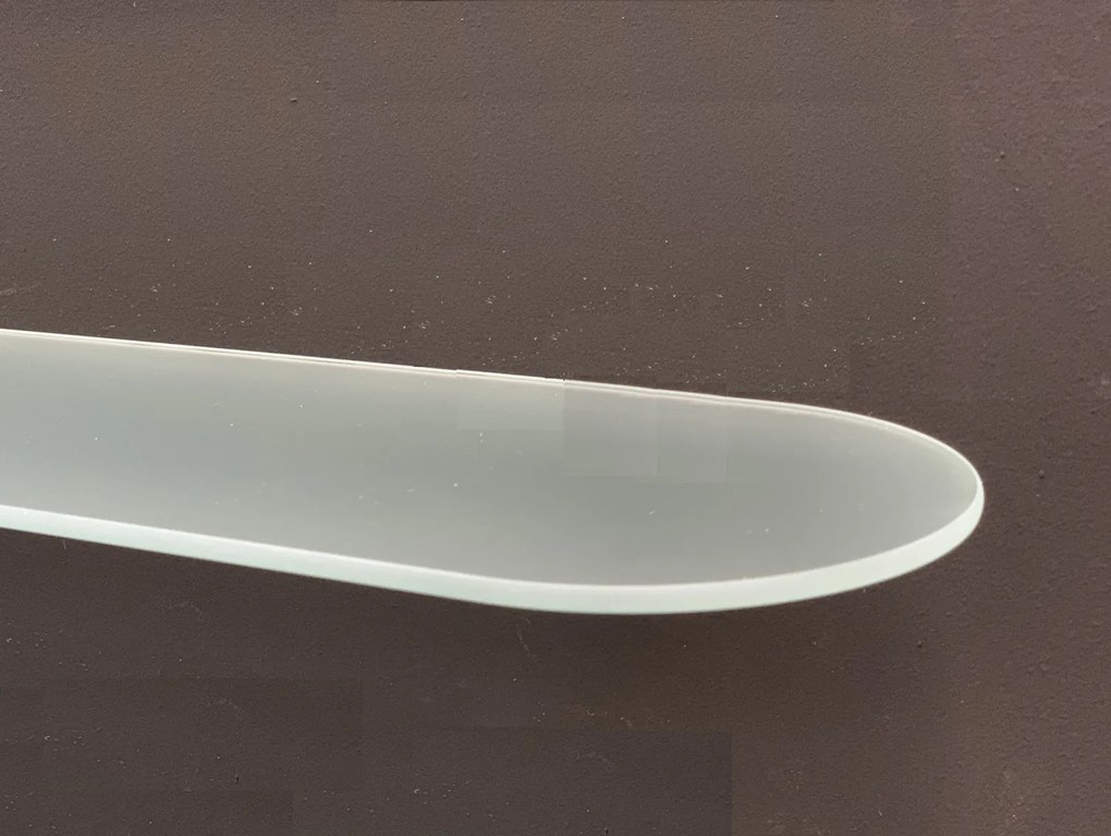 Oválná polička COVER 59 x 12 cm ze satinovaného skla, bez úchytů 100-081