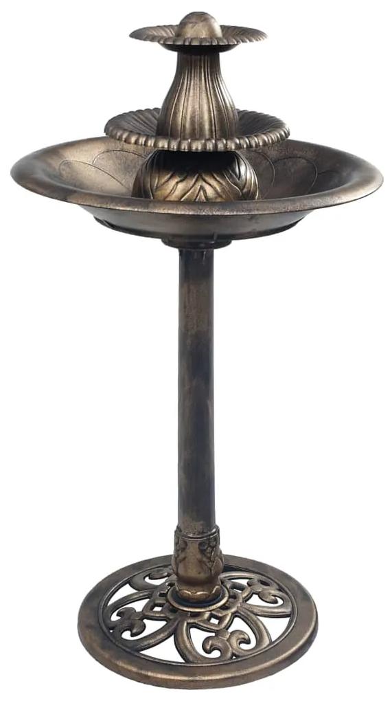 vidaXL Ptačí pítko s fontánou bronzové 50 x 91 cm plast