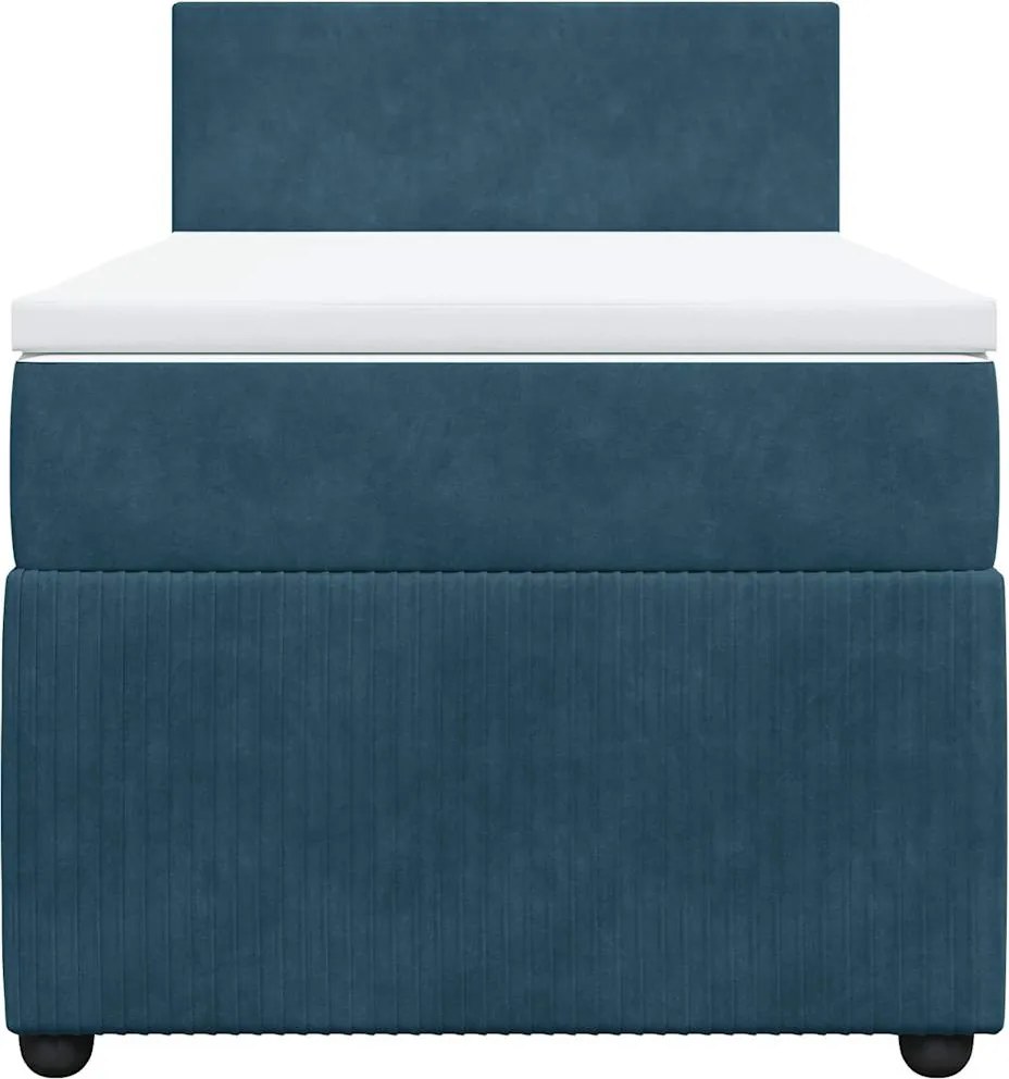 Box spring postel s matrací modrá 100 x 200 cm samet 3287660