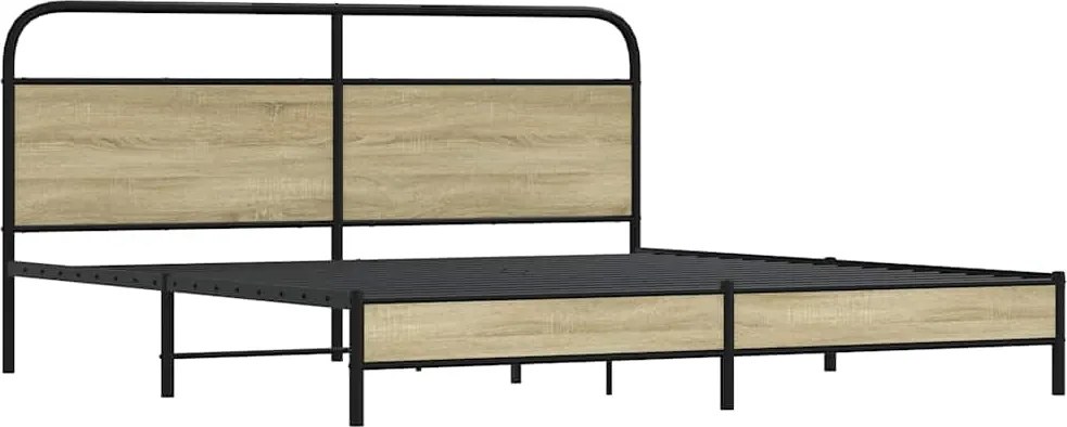 Kovový rám postele bez matrace dub sonoma 180 x 200 cm 3318684