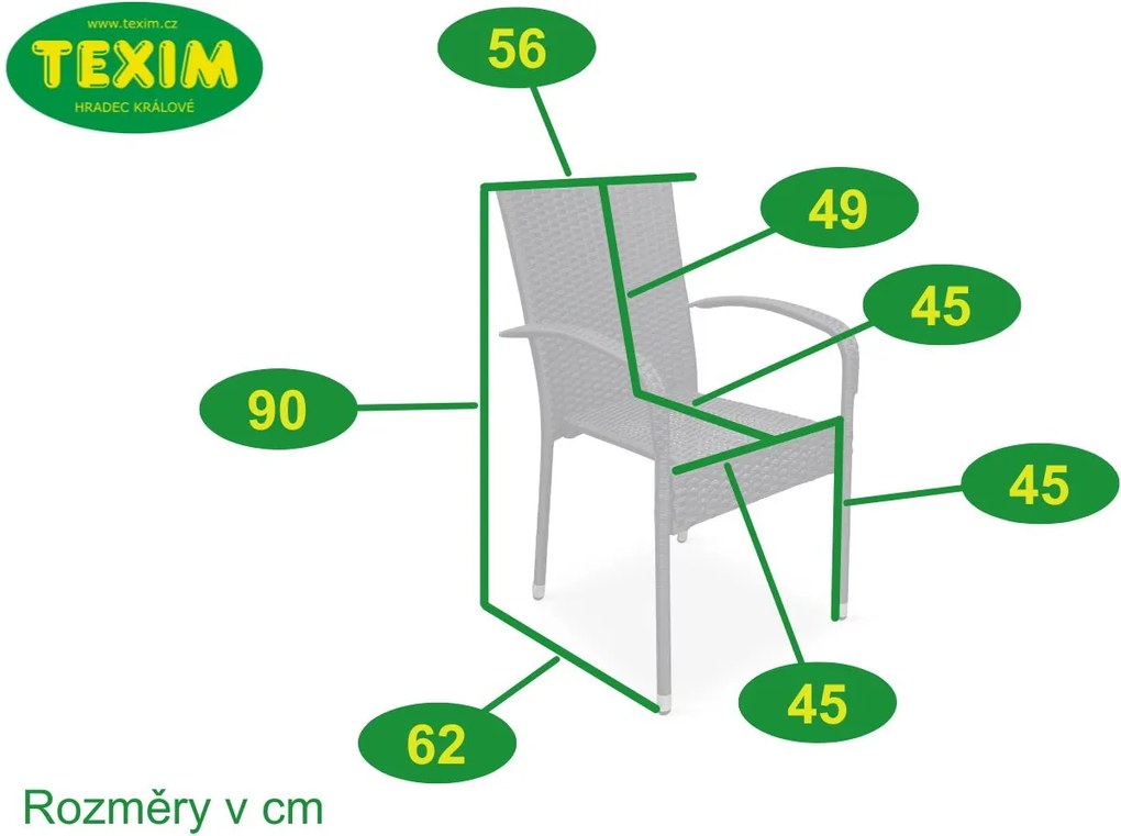Nábytek Texim Zahradní jídelní set Klaudie černý + 6x židle PARIS KD