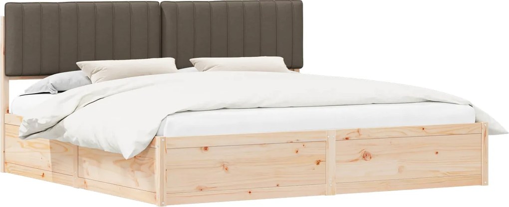 Rám postele s čalouněným čelem s čelo Taupe 200 x 200 cm 3398212