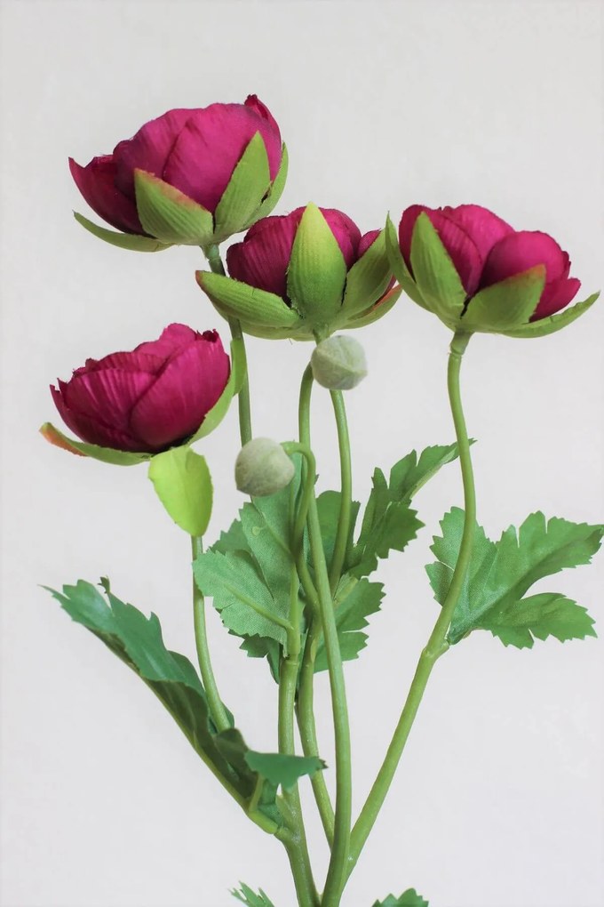 Cyklámenový umělý ranunculus 61cm