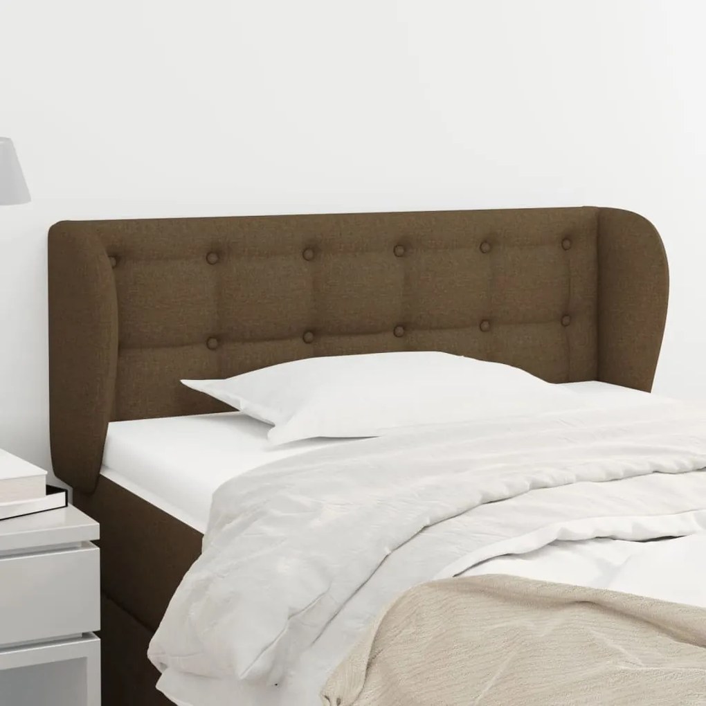 Čelo postele typu ušák tmavě hnědé 83x23x78/88 cm textil 3117555