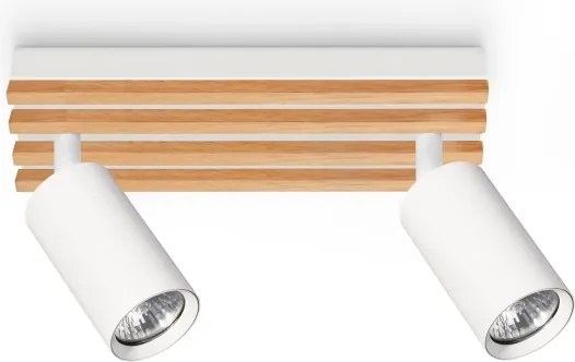 BRILAGI - Bodové svítidlo SELE WOOD ACOUSTIC 2xGU10/30W/230V bílá/dřevo