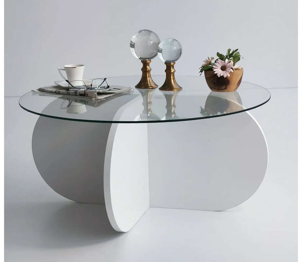 Designový konferenční stolek Jameela 75 cm bílý