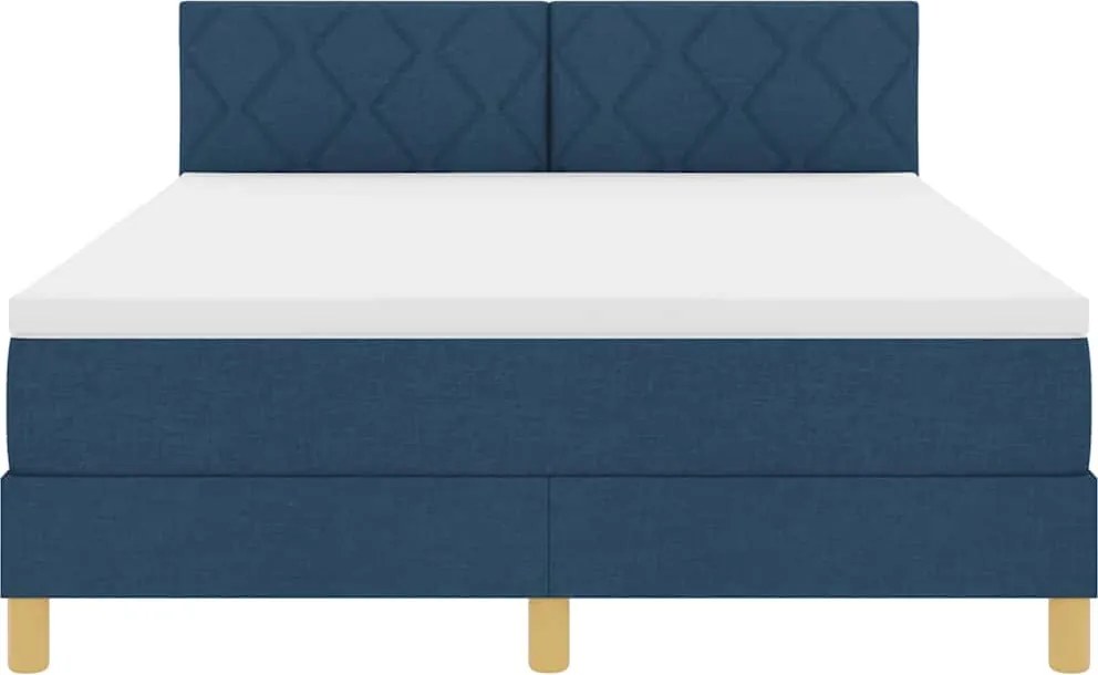 Postel s boxspringem s polštářem Modrá 160 x 200 cm textil 3339013
