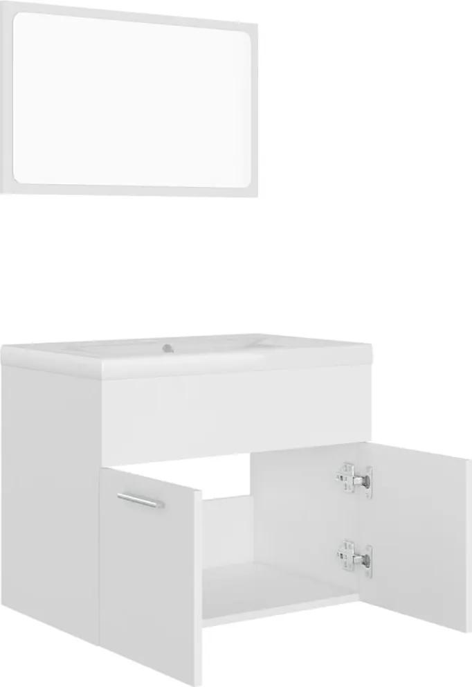vidaXL Set koupelnového nábytku dřevotříska [3070866] Barva: Bílá