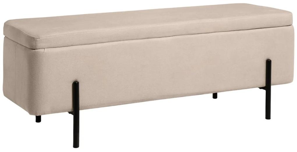 OnaDnes -20% Béžová čalouněná lavice Somcasa Viena 120 cm s úložným prostorem