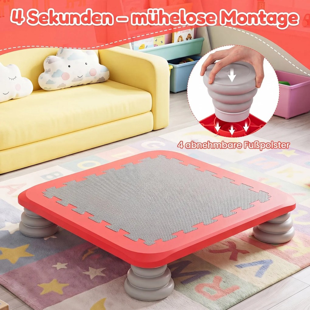 Costway Mini trampolína pro děti 65 cm velký trampolína odrazový – červený