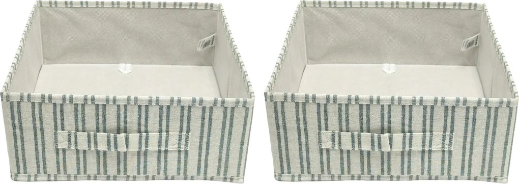 Sinsay - Skládací úložné boxy s pruhy 2 pack - zelená