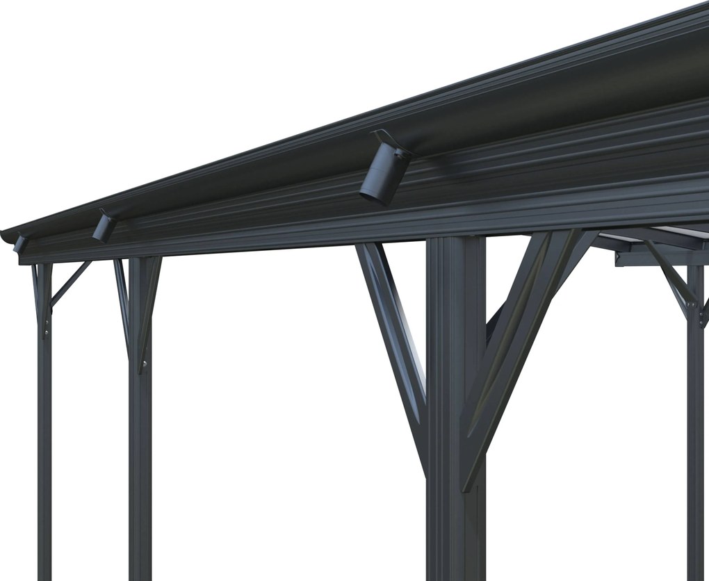 Přístřešek na auto BestBerg BBCP-CP8 / 17,3 m² / 576 x 300 x 219 cm / antracit/šedá