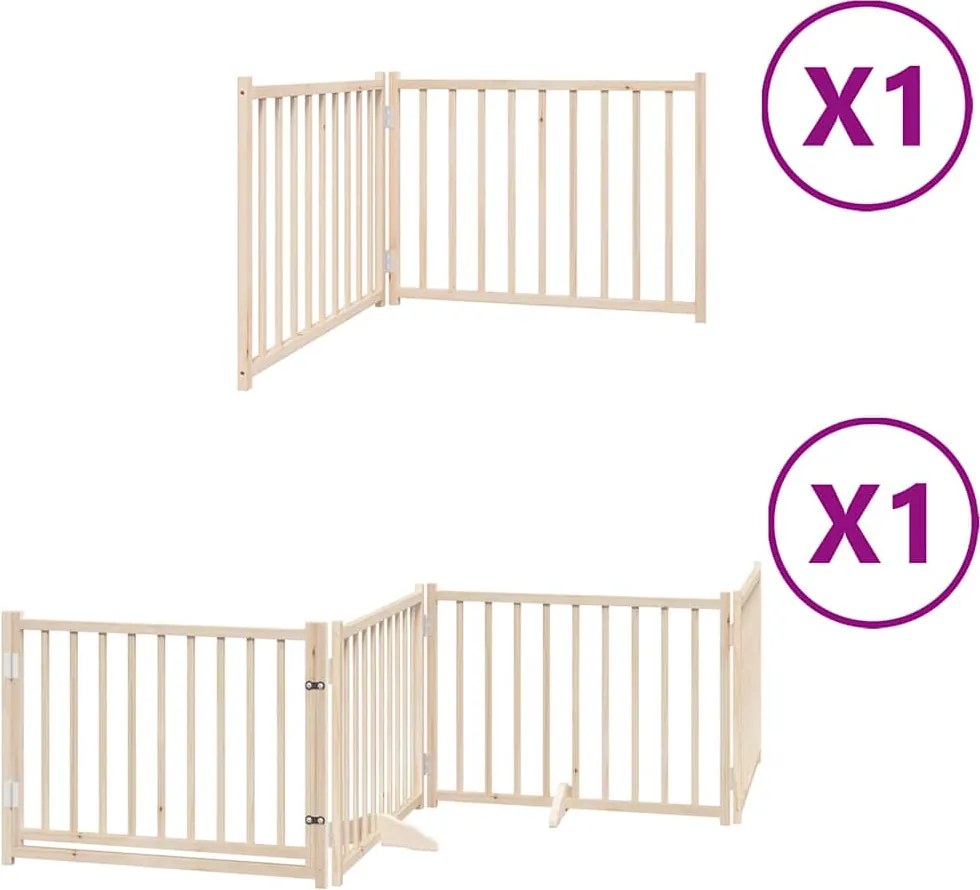 Zábrana pro psy s dvířky skládací 6 panelů 480 cm topol 3155721