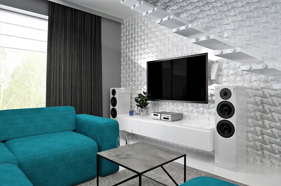 Polystyrénový 3D obkladový panel 60 x 60 cm Luk bílý