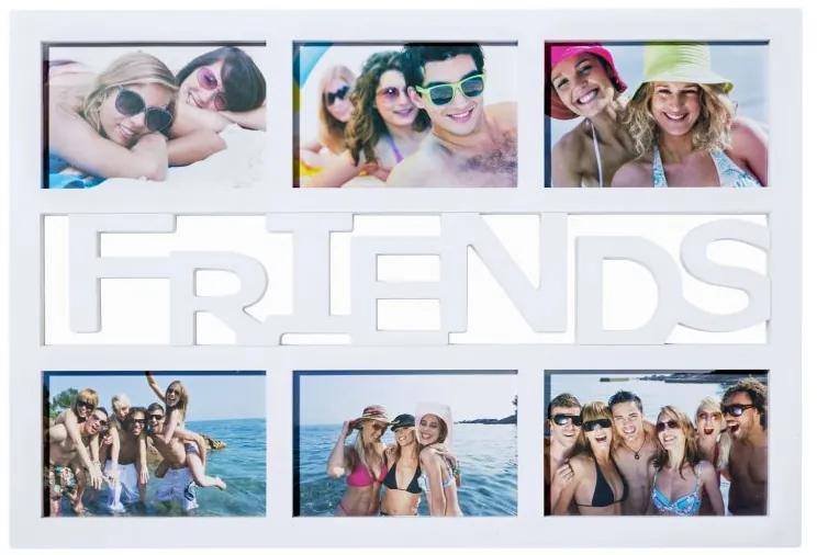 Fotorámeček Friends na 6 fotografií, bílá, 50 x 33 cm