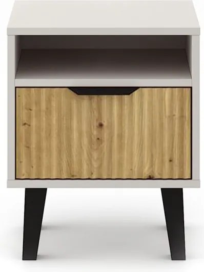 Noční stolek Borg Duo 1S kašmír / dub artisan