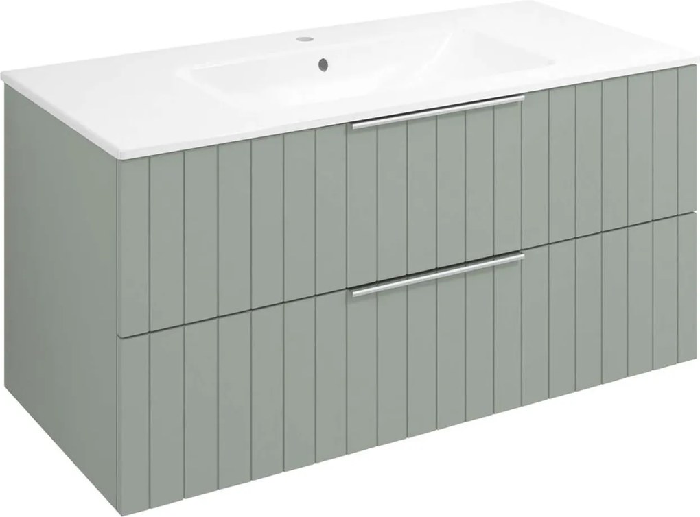 Sapho Cirasa - Umyvadlová skříňka Strip 100x52x46 cm, 2x zásuvka, verde CR100-4444S