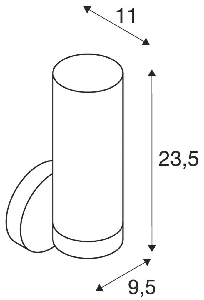 SLV 1002228 WL 105, nástěnné svítidlo do koupelny, 1x E14 max 40W, chrom, zdvojené sklo