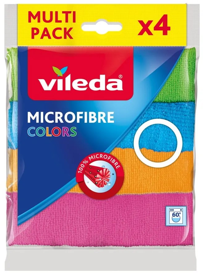 Hadříky v sadě 4 ks z mikrovlákna Colors – Vileda