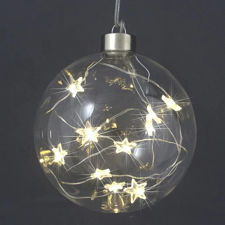 Vánoční světelná koule s 10 LED hvězdičkami