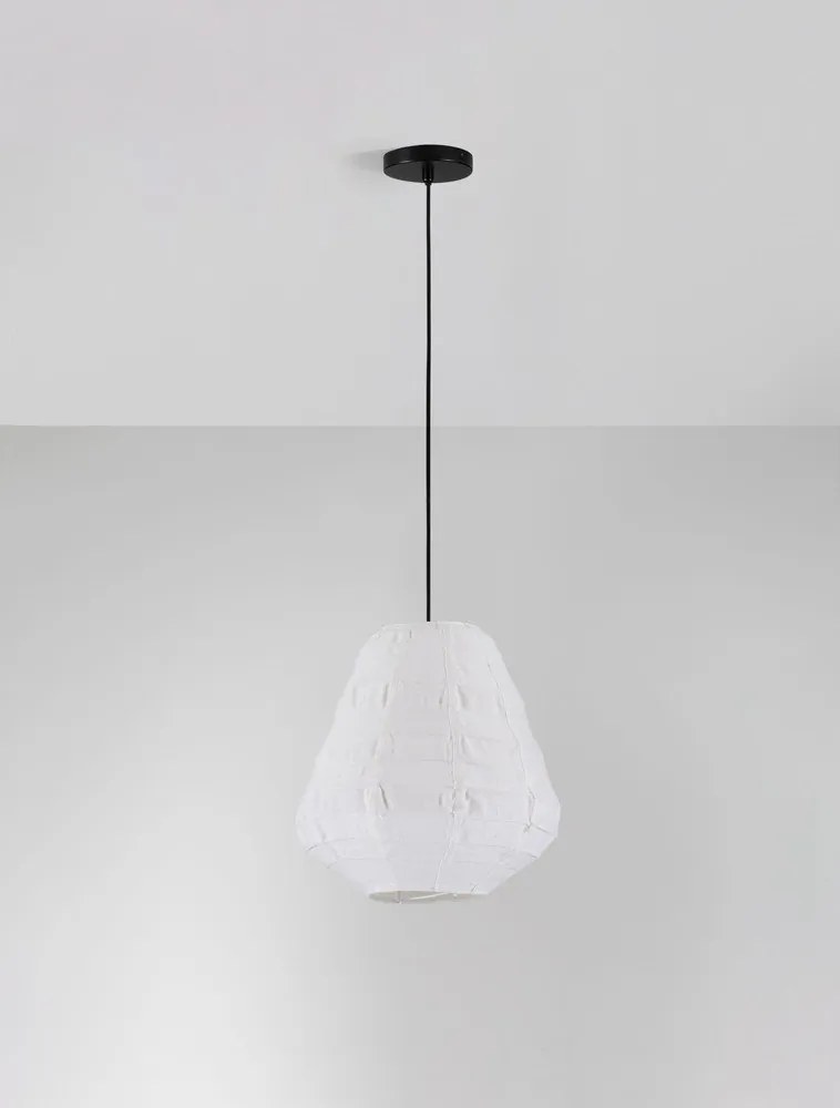 Bílé lněné závěsné svítidlo ø 36 cm Linnet – Nova Luce