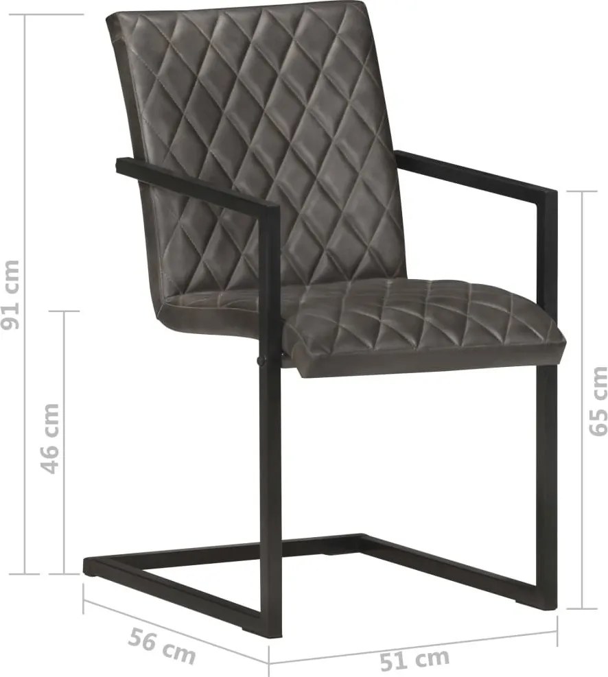 vidaXL Konzolové jídelní židle 4 ks pravá kůže [3060205] Barva: Černá