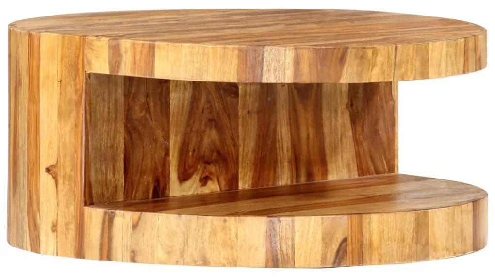 287350 vidaXL Kulatý konferenční stolek 65 x 30 cm masivní sheeshamové dřevo