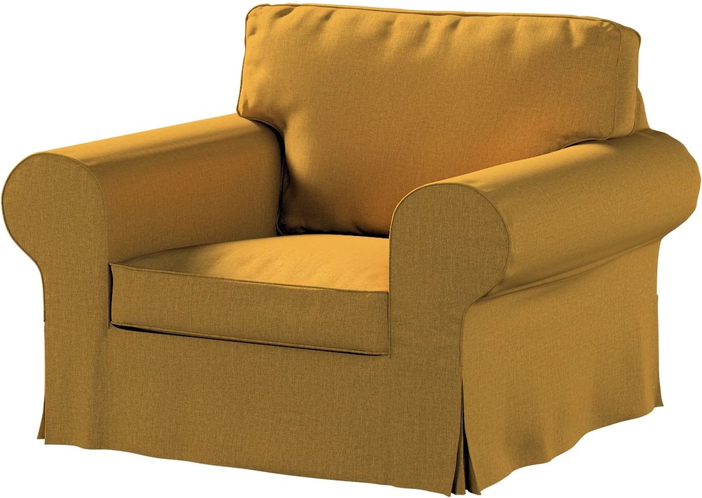 Potah na křeslo IKEA Ektorp barva žlutá látka pletený vzor