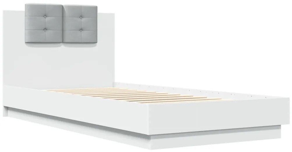 vidaXL Rám postele s čelem bílý 90 x 200 cm kompozitní dřevo