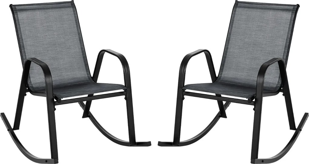 Costway Sada 2 houpacích křesel s prodyšným látkovým sedákem Ergonomická