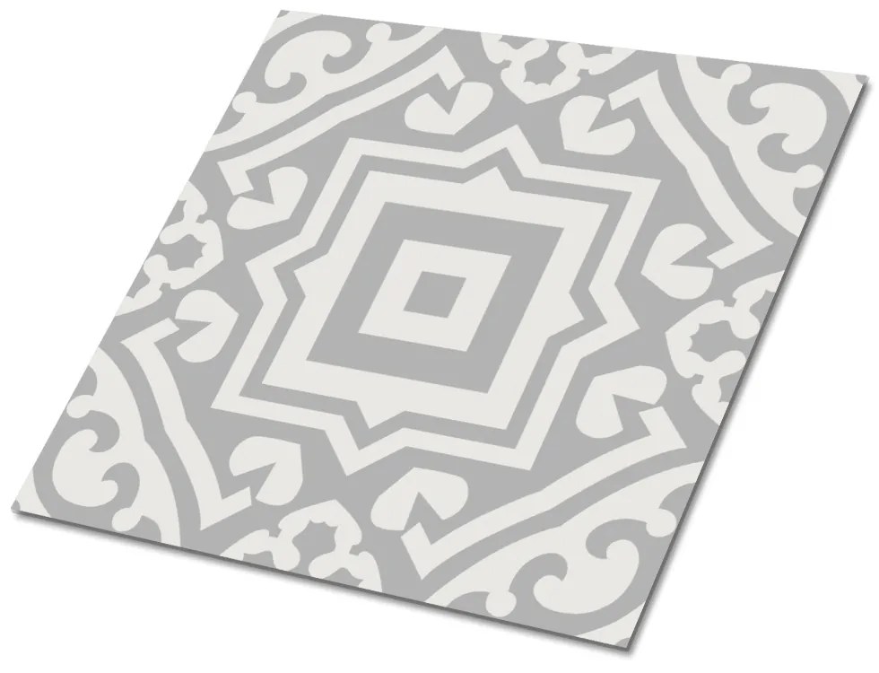 Samolepící vinylové čtverce Geometrické šedé vzory