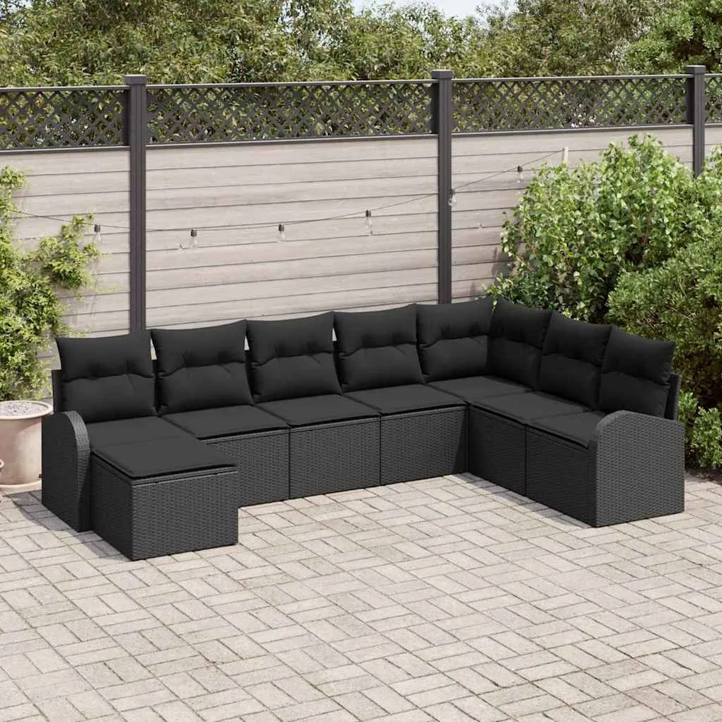 Set pohovek 8 ks Černá polyratan 3354832