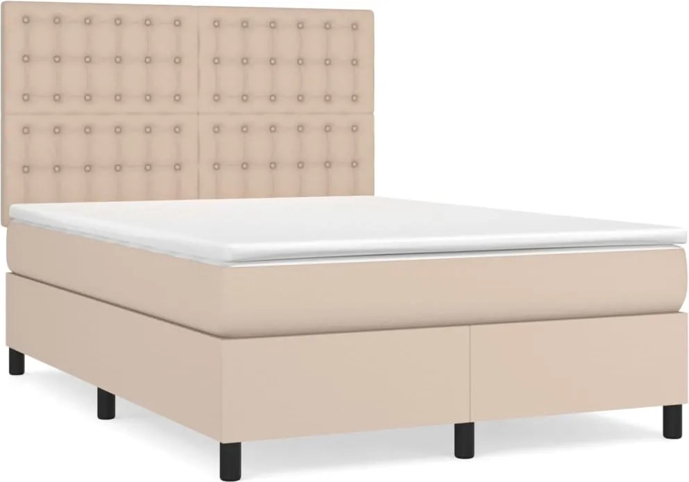 Box spring postel s matrací cappuccino 140x190 cm umělá kůže 3142844