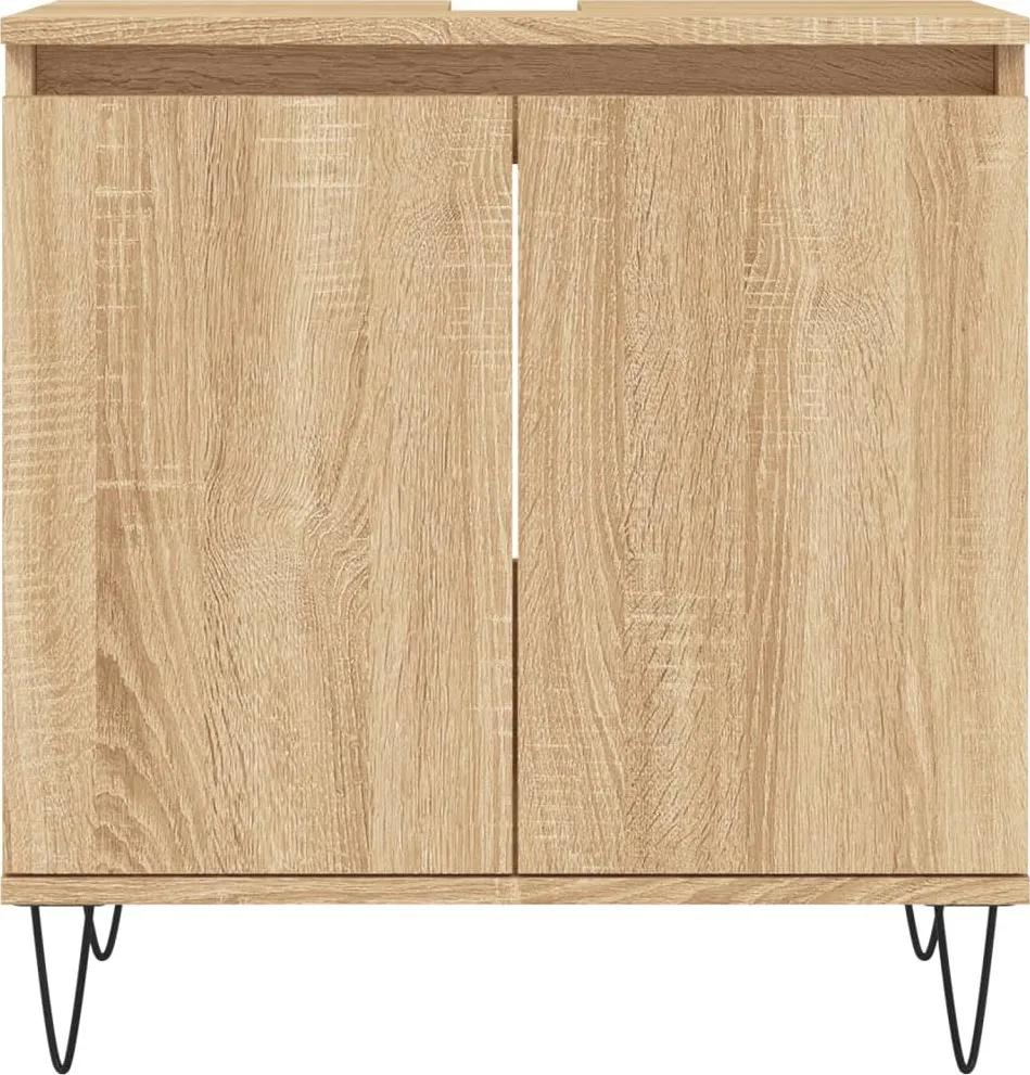 vidaXL 3dílný set koupelnového nábytku kompozitní dřevo [3190278] Barva: dub sonoma