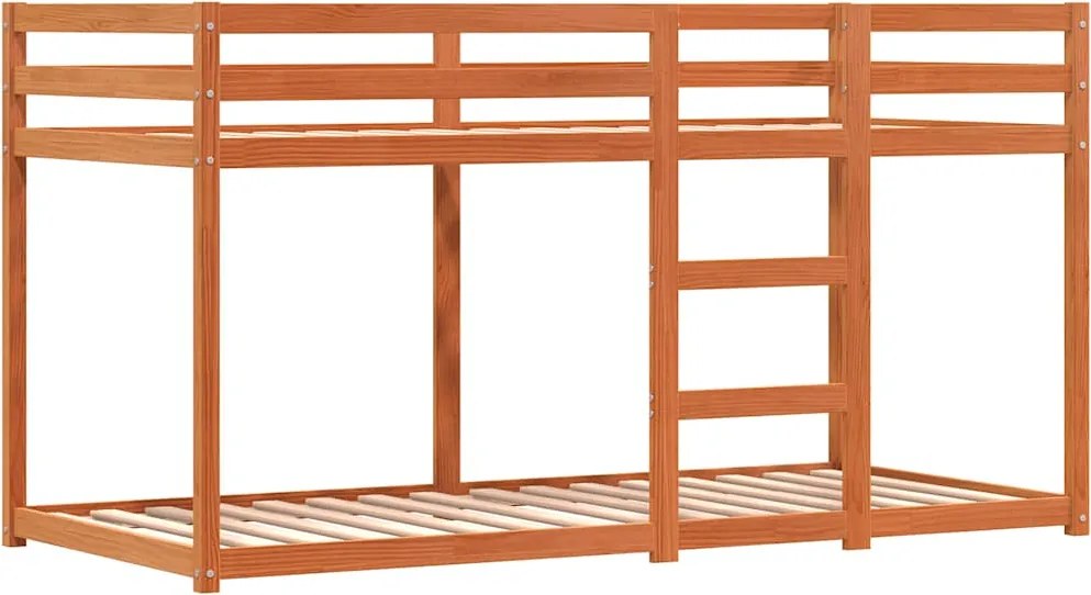 Patrová postel bez matrace hnědo-modrá 90x190 cm masivní borovice 3283950