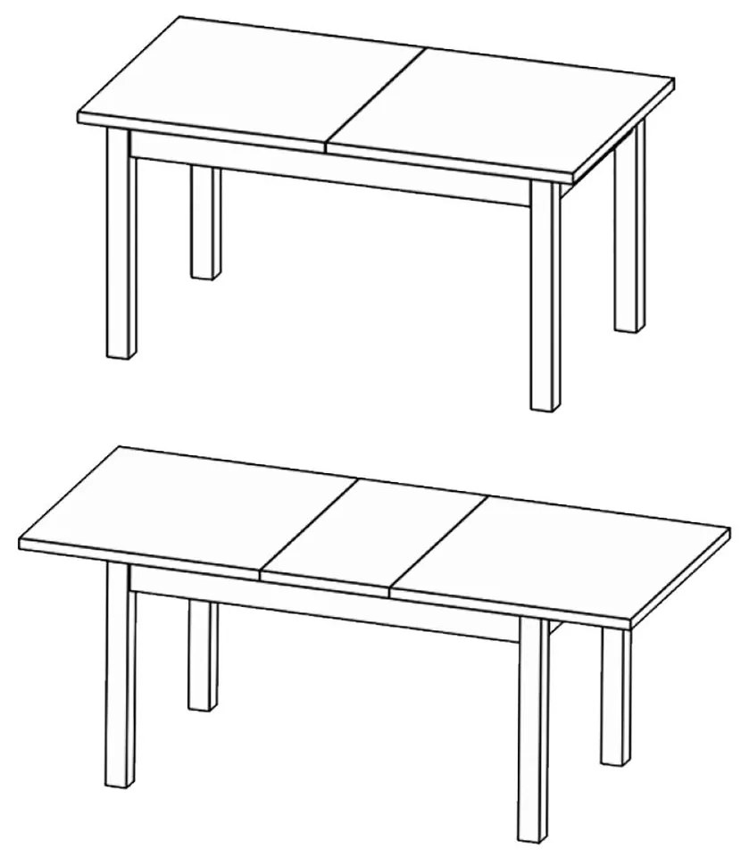 MONTANA s | jídelní stůl STW rozkládací | 160x90 cm | lefkas/smooth grey
